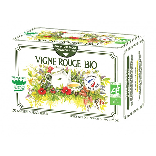 TISANE VIGNE ROUGE BIO - 20 SACHETS - Nature Attitude